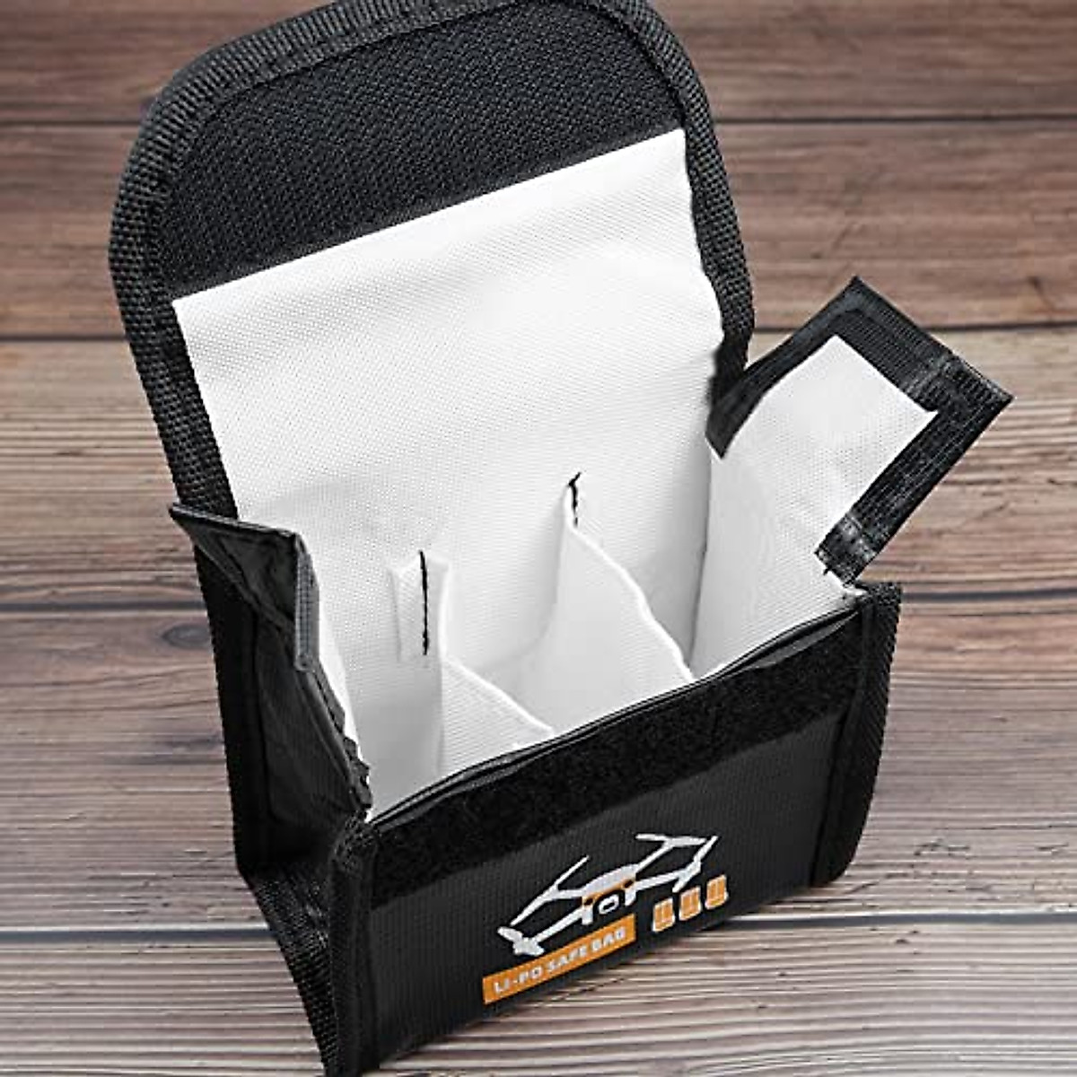 The Lord of the Tools Battery Explosion-proof Safety Bag Compatible with DJI Mini 3 Pro Drone Battery Safety Charging Storage Bag Replacement 121x95x63mm L Size