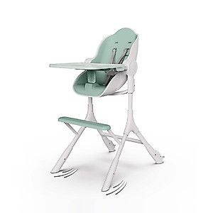Oribel Cocoon Z Baby High Chair & Lounger | Avocado Green | Convertible for Napping & Feeding | 0mths and up | Easy to Move Gliders | Easy to Clean | No-Tool Adjustment