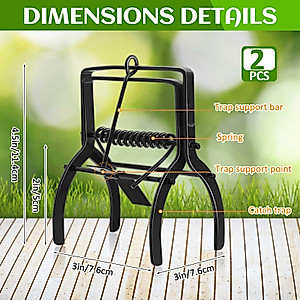 Qualirey 2 Pcs Mole Traps Vole Mole Traps Galvanized Steel Mole Scissor Trap Outdoor Easy to Set Black Eliminator Trap Mole Killer Gopher Trap for Home Farmhouse Lawn Field Outdoor Garden Yard Vole