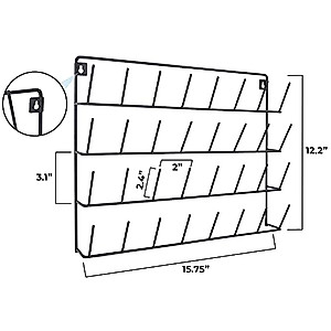 Katai - Sewing Thread Wall Mount Rack Display - 32 Spool Storage Organizer - Complete with 3 Spool Huggers