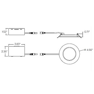 Topaz Lighting 77245 9W Slim 4" Dimmable Slim Recessed Ceiling Downlight Color Selectable, Easy to Install, Save Time and Money, Energy Efficient LED Lighting