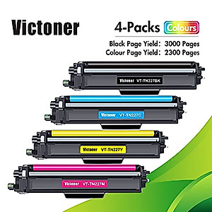 VICTONER Compatible Toner Cartridge Replacement for Brother TN227 TN 227 TN223 TN-227 TN227BK HL-L3270CDW MFC-L3770CDW MFC-L3750CDW HL-L3290CDW HL-L3210CW Printer High Yield (4 Pack TN-223BK/C/M/Y )