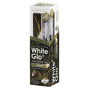 White Glo Coconut Oil Whitening Toothpaste, Refreshing Coconut & Mint Flavour, Fluoride-free Holistic Oral Care, Infused Luxurious Coconut Oil For Sparkling White Teeth and Ultimate Clean - 5.2 Ounces