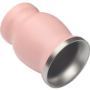 Beruth Bombilla Yerba Mate Gourd, 8oz Stainless Steel Tea Cup Set with a Multifunctional Lid, Two Straws and Cleaning Brushes, Double Walled Coffee Mug Heat Insulation Anti Scalding （Peachy Pink）