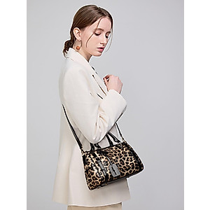 FEIMINA Genuine Leather Handbag Purse CrossBody Bag Patent Leather Shoulder Bag Fashion Leopard Print Christmas gifts for Women