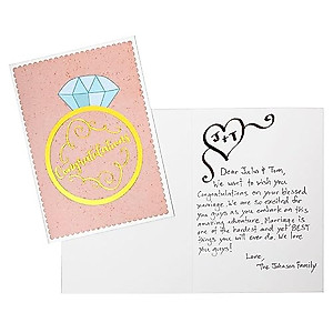 Juvale 24 Pack Wedding Cards for Bride and Groom with Envelopes, Engagement Congratulations, 6 Gold Foil Designs (5x7 In)