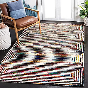 SAFAVIEH Nantucket Collection Accent Rug - 3' x 5', Ivory, Handmade Boho Abstract Cotton & Wool, Ideal for High Traffic Areas in Entryway, Living Room, Bedroom (NAN604A)