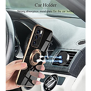 Shockproof Phone Case for Oppo Reno 6 Pro 5g Pink, Oppo Reno 6 Pro Case Holder, Oppo Reno 6 Pro Phone Cases Silicone TPU (Black, Oppo Reno 6 Pro 5g)