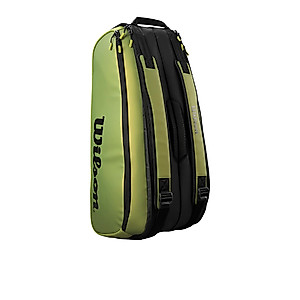 WILSON Blade V8 Super Tour Tennis Racket Bag - Green/Black, Holds up to 9 Rackets