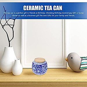 Ceramic Storage Jar Ceramic Tea Storage Jar With Lids Tea Tins Cans Canister Food Storage Containers For Kitchen Coffee Sugar-230ML Porcelain Tea Canister