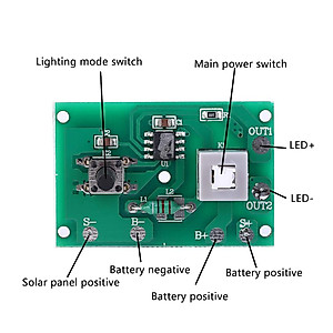 2Pcs Solar Lamp String Controller Module, Solar Lamp Controller Circuit Board with 8 Kinds Light Mode and Switch 1.2V 100mA
