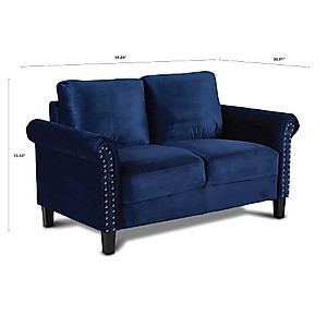 New Classic Furniture Alani Sofas and Couches, Loveseat, Blue