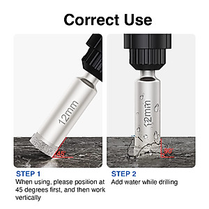 Rondarui Diamond Drill Bits Hole Saw Kit Diamond Drill Bit Set Hole Saw for Glass, Marble, Granite Stone, Bottles, Ceramics and Tile 1/4"-1-1/3" (6mm-35mm),12PCS