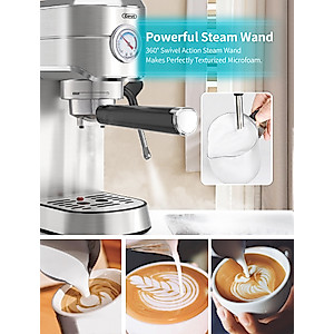 Gevi Espresso Machine & Coffee Maker - 20Bar Semi Automatic Espresso Machine With Grinder & Steam Wand – All in One Espresso Maker & Latte Machine for Home Dual Heating System…