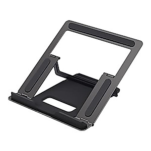 Aluminum Portable Laptop Stand for Desk,Adjustable Ergonomic Laptop Holder, Metal Computer Stand 4 Angle Anti-Slip Compatible with 9 to 15.6inch Laptop(Black)