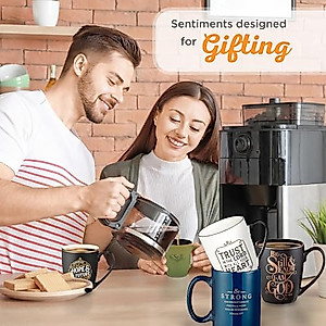 Christian Art Gifts Ceramic Coffee Mug for Women and Men 12 oz Black and White Inspirational Coffee Cup - Trust in the Lord - Proverbs 3:5 Non-Toxic, Lead and Cadmium-free Novelty Drinkware