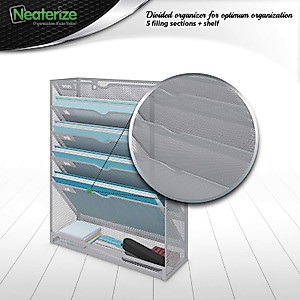 Mail Organizer for Wall - Heavy-Duty Mesh Hanging File Organizer. Wall Organizer For Papers, Folders, Files Clipboard & Magazine Organization. Great For Home, Office Classroom Or Doctor. (Black)