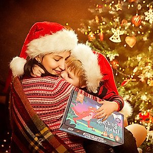 UWBGRT Dinosaur Toys for Kids, Wooden Stacking Toys Set with 16pcs Large Dinosaur Blocks,3 Balance Broads, 2 Balls for 4 5 6 Year Old Toddler