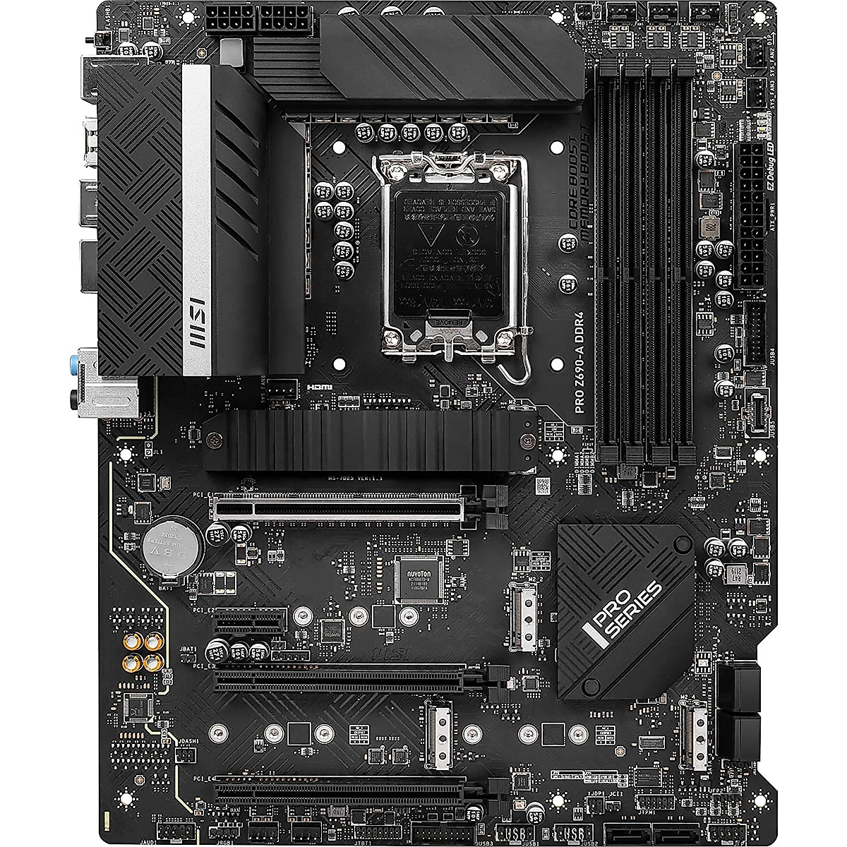 MSI PRO Z690-A DDR4 ProSeries Computer Gaming Motherboard (ATX, 12th Gen Intel Core, LGA 1700 Socket, DDR4, PCIe 4, CFX, M.2 Shield Frozr, HDMI, DisplayPort) Intel PC Motherboards (Renewed)