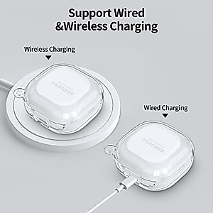 AIRSPO Clear Case Compatible with Samsung Galaxy Buds 2 Pro/ Galaxy Buds 2/ Galaxy Buds Pro/ Galaxy Buds Live Case Transparent Case Cover (Clear)