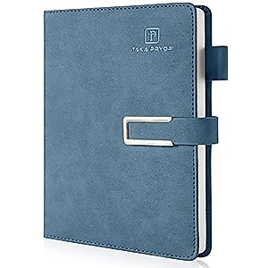 TAKA PRYOR Journal Notebook Lined, Hardcover Magnetic Closure, Personal Professional Notebooks, with Pen Loop，Medium 5.7 x 8.3 inches, 120 GSM Paper Gifts Blue Ruled
