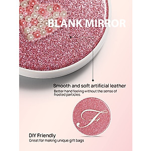 Getinbulk Compact Mirror Bulk, Set of 12 Double-Sided 1X/3X Magnifying PU Leather Round (Pink, 2.7 in Diameter)