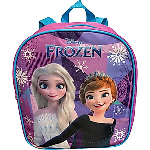 Ruz Frozen Anna And Elsa Toddler Girl 12 Inch Mini Backpack (Pink-Blue)