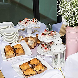 Happy Will 3 Tier Round Metal Cake Stand Holder Heavy Duty Fruit Plate Handle Fittings Hardware Rod with Stylus (Silver)