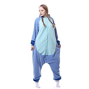 HANZEJINL Stitch Adult Onesie Pajamas,Polar Fleece Christmas Cosplay Costume,Womens Onesie Pajamas