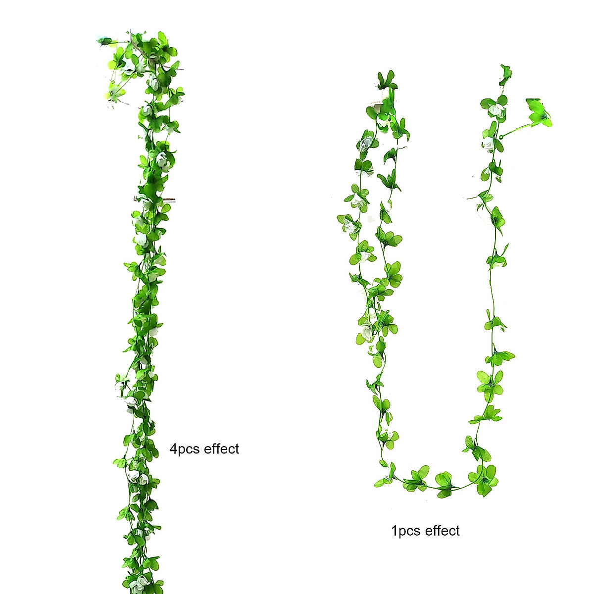 Spring Artificial Rose Flowers Hanging Garland Artificial Fake Flower Rose Ivy Vine Hanging Plant for Wedding Birthday Party,Baby Shower Garden Home Bedroom Office Decoration 4Pack White