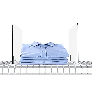 BTSD-home 6 Pack Acrylic Wire Shelf Dividers for Closet Organization Clear Shelf Dividers for Wire Shelves in Bedroom, Kitchen and Office