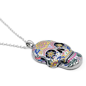Controse Floral Sugar Skull Necklace