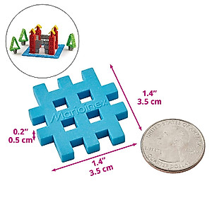 Marioinex STEM Toy Building Block Set with 70 Pieces in Blue, Green, Pink, Red, Teal Rubber for Ages 3-103 cm