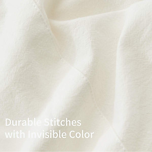 melingo Queen Duvet Covers, White Washed Cotton Duvet Cover Set, Soft, Cooling, Breathable Bedding Collection Set with Buttons Closure. Solid Color Quilt Cover (1 Comforter Cover + 2 Pillow Cases)