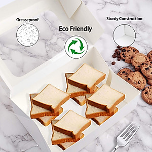 CHOUNYEE 24 PCS Christmas Cookie Boxes for Gift Giving, 9x6x3 Golden Star Christmas Treat Boxes with Window, Auto-Up Holiday Cookie Boxes,Baking Goods Packaging Box for Desserts, Mini Cake, Donuts