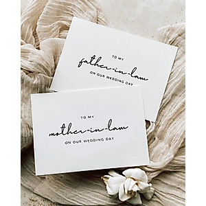 Set of 2 Parents In Law Wedding Day Card, Parents In Law Of The Bride/Groom Gifts, To My Father In Law On Our Wedding Day, To My Mother In Law On Our Wedding Day. （Father/Mother-in-Law B）