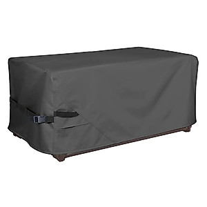 Porch Shield Patio Deck Box Storage Cover - Outdoor Waterproof 600D Rectangular Fire Pit Table Covers 62 x 29 inch, Black