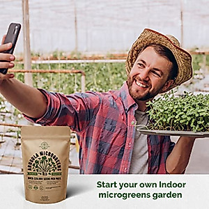 Arugula Sprouting & Microgreens Seeds - Non-GMO, Heirloom Sprout Seeds Kit in Bulk 1lb Resealable Bag for Planting & Growing Microgreens in Soil, Coconut Coir, Garden, Aerogarden & Hydroponic System.