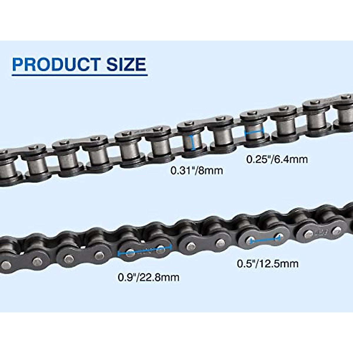420 Motorcycle Chain - 420 Standard Roller Chain 132 Link + Chain Breaker for 110cc 125cc Dirt Pit Bike ATV Quad Go Kart Scooter Mini Bike