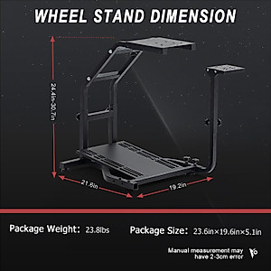 Marada Steering Wheel Stand Standing Fit for Logitech Thrustmaster G25 G27 G29 G920 G923 T300RS TX F458 T128 T248 Adjustable Sim Racing Stand Racing Simulator, Wheel Pedal Shifter Not Included