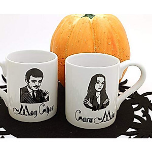 Vintage Macabre Family Funny Handmade Ceramic Mug Set LennyMud by Lorrie Veasey