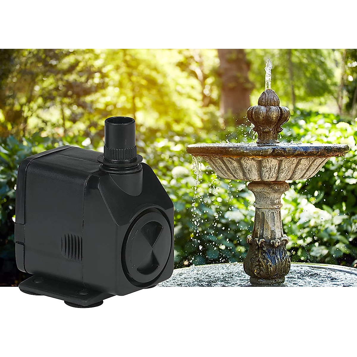 Little Giant PES-290-PW 115-Volt, 300 GPH Magnetic Drive Fountain/Pond Pump with 6-Ft. Cord, Black, 566717