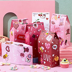 JOYIN 72 Pcs Valentines Day Paper Gift Bags 5x9.4 inch, Valentines Candy Bags, Goodie Bags for Valentine’s Day Party Favors Funny Gift Exchange Novelty Gift Giving Gift Wrapping