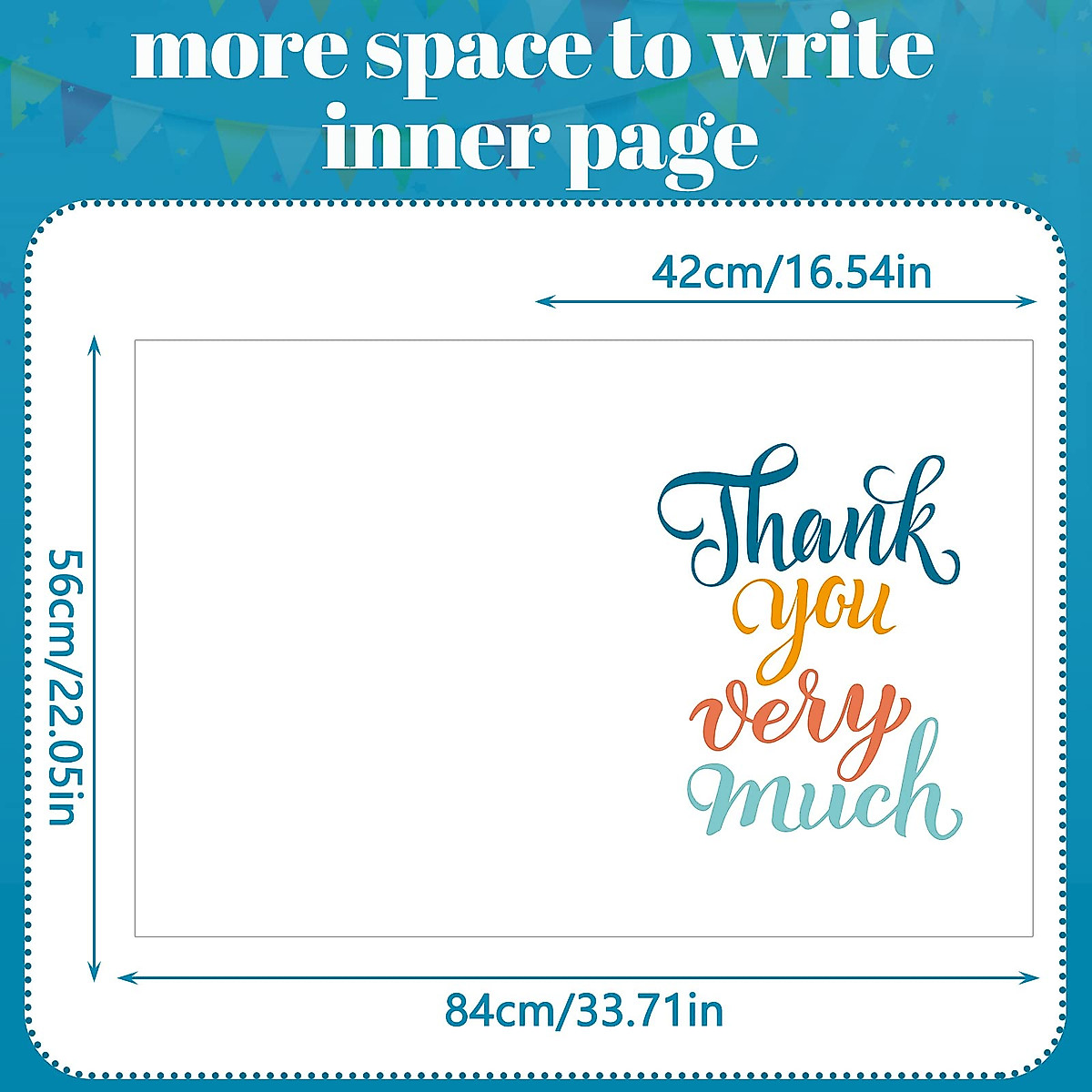 Large Thank You Cards Funny Jumbo Size Cards 22.05 x 33.71 Inches Large Oversize Thank You Gratitude Giant Greeting Card for Wedding Coworker Teacher Doctor Team Client Gratitude