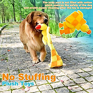 Mihachi 16 Squeakers Dog Squeaky Toys - No Stuffing Plush Pet Chew Toys - Yellow Squeaker Mat Duck