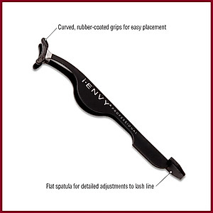 iENVY by Kiss Lash Applicator Tool, DIY Fales Eyelashes Extension Tweezers, Ease of Use & Grip, Fake Cluster Strip Lashes Remover Clip Tweezers Nipper (Black)