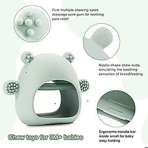 Teething Toys for Babies 3+ Months, AEOLZ Infants Anti-Drop Silicone Baby Mitten Teether Toy for Soothing Sore Gums, Baby Teething Relief Sucking Needs Chew Toy, BPA Free