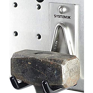 System X SVS 163-3 Stainless Steel Short Double Hook for Pegboard, 3 Inches Long, Pack of 3