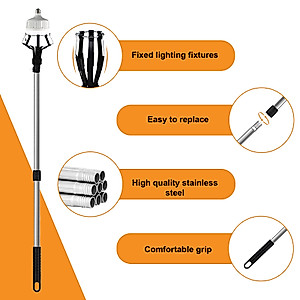 Dualshine 13FT Light Bulb Changer for High Ceilings, Light Bulb Pole Changer with Basket and Suction Cup, Light Bulb Changer with Cleaner, for High Ceilings and Embedded Lights