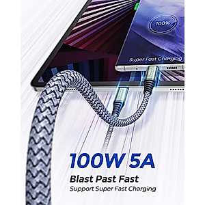 USB C to USB C Cable 100W/5A, 10FT AINOPE Super Fast Charging Macbook Pro Charger Cord Compatible with MacBook Pro 2020/2019/2018, Samsung Galaxy S21 S10 S9, iPad Air 4, iPad Pro 2020/2019/2018, Pixel